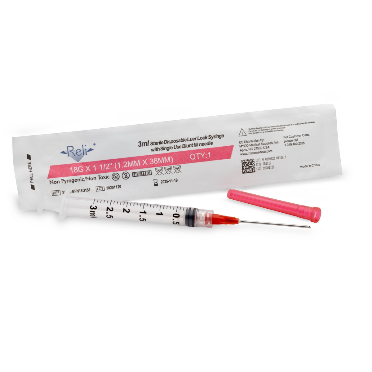 RELI® Blunt Fill Needle with Syringe